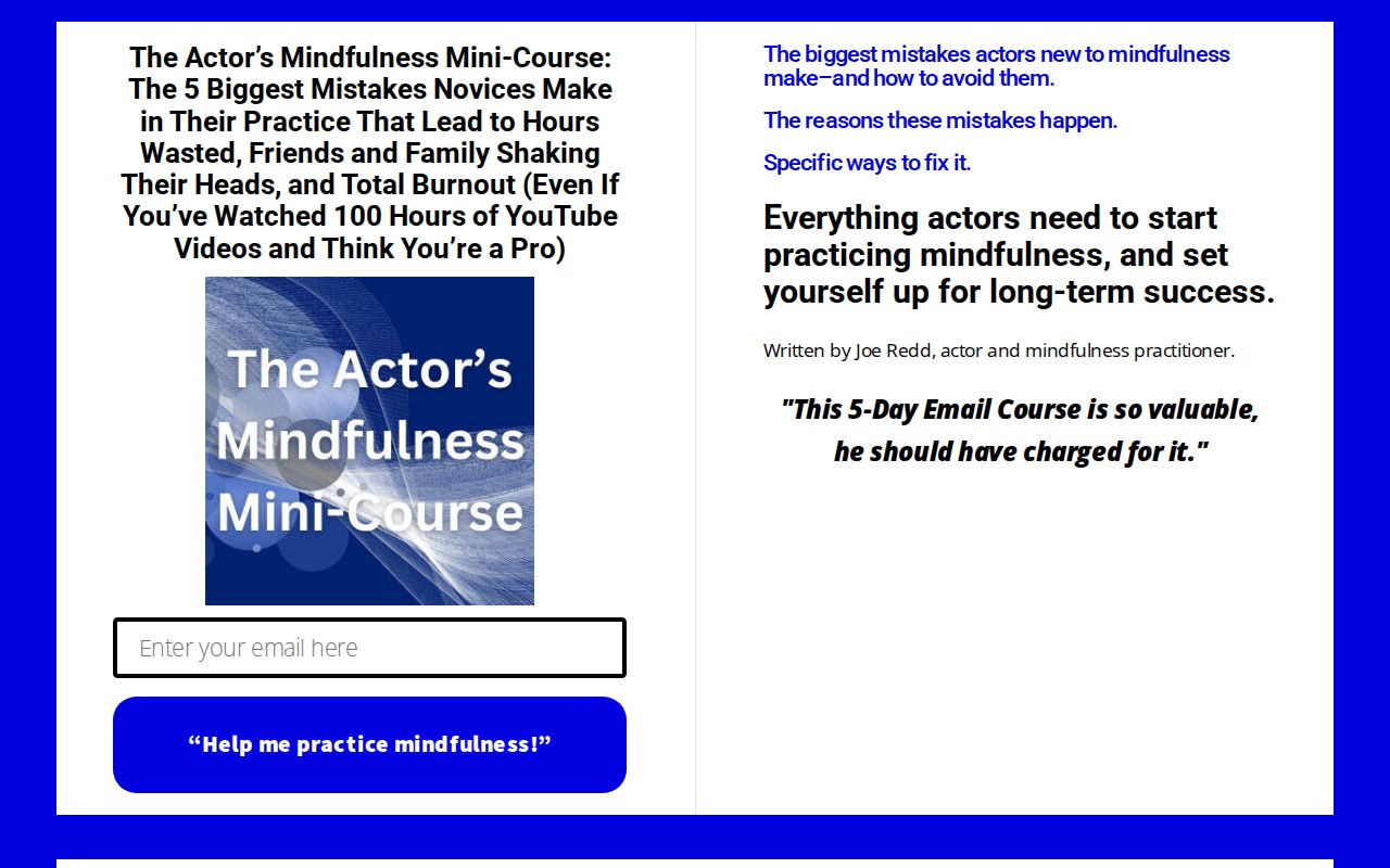 The Actor's Mindfulness Mini-Course